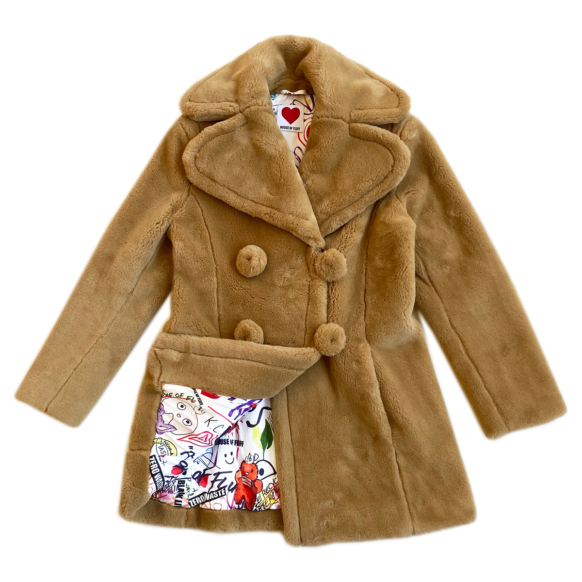 BIOFUR™ "Vintage" Peacoat - Camel | House of Fluff